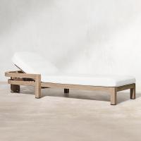China Customized Luxury Pool Teak Wood Lounge Chair Leisure Bed for sale