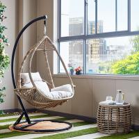 China Wholesale Popular Wicker Patio Outdoor Metal Rattan Basket Egg Hanging Chair for sale