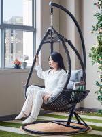 China Wholesale Popular Wicker Patio Outdoor Metal Rattan Basket Egg Hanging Chair for sale