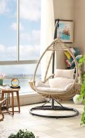 China Wholesale Popular Wicker Patio Outdoor Metal Rattan Basket Egg Hanging Chair for sale