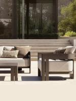 China High End Teak Wood Garden Patio Sofa And Table Set Outdoor Fashion Sofa Furniture for sale