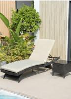 China Modern Outdoor Garden Pool Lazy Patio Leisure Chair PE Rattan Twisted Vine Lounge Bed For Sleeping for sale