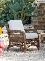 China Nordic Patio Courtyard PE Rattan Aluminum Sofa And Table Set With Waterproof Polyester Fabric for sale