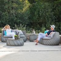 China High-End Hand Knitted Chair Outdoor Villa Hotel Garden PE Rattan Sofa And Table Set for sale