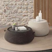 China Restaurant Outdoor Light Luxury PE Rattan Sofa Set Patio Waterproof Metal Furniture for sale