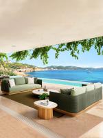 China Exquisite Design Courtyard Garden Hotel Teak Wood Aluminum Sofa Set Outdoor Furniture for sale