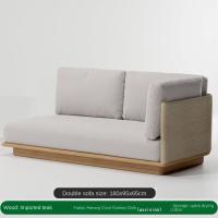 China Exquisite Design Courtyard Garden Hotel Teak Wood Aluminum Sofa Set Outdoor Furniture for sale