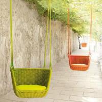 China Morden Patio Outdoor Garden Woven Rope Hanging Basket Nordic Style Ratten Swing Chairs for sale
