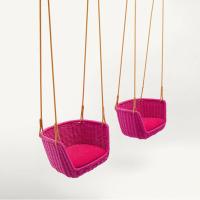 China Morden Patio Outdoor Garden Woven Rope Hanging Basket Nordic Style Ratten Swing Chairs for sale