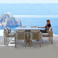 China Exquisite appearance Customized Outdoor Garden Stainless Steel Table Chair Set For Dining for sale