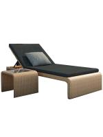 China Modern Outdoor Garden Pool Lazy Patio Leisure Chair PE Rattan Twisted Vine Lounge Bed For Sleeping for sale