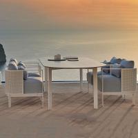 China Exquisite appearance Customized Outdoor Garden Stainless Steel Table Chair Set For Dining for sale
