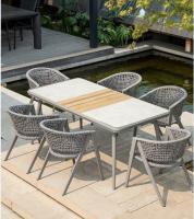 China Outdoor Furniture Customized Luxury Woven Wicker Chairs And Table Garden Patio Dining for sale