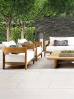 China Simple Nordic Outdoor Teak Aluminum Furniture Garden Sofa Chairs Anti Corrosion Anti Cracking for sale