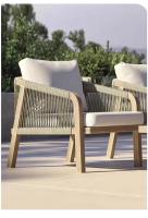 China Customized High End Nordic Garden Solid Wood Sofa Set Outdoor Teak Leisure Table Chairs for sale