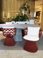 China Luxury Outdoor Furniture Rattan Table And Chair Set For Garden Patio Dining for sale