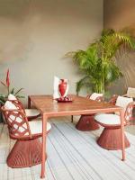 China Luxury Outdoor Furniture Rattan Table And Chair Set For Garden Patio Dining for sale