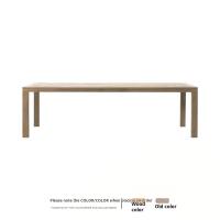 China Nordic Modern Round And Rectangle Teak Table Outdoor Dining Table And Chair For 10 Person for sale