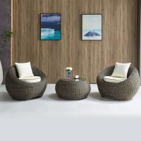 China Hotel Outdoor Light Luxury Ellipse PE Rattan Sofa Set Patio Garden Waterproof Metal Furniture for sale