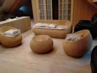 China Hotel Outdoor Light Luxury Ellipse PE Rattan Sofa Set Patio Garden Waterproof Metal Furniture for sale