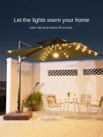 China Outdoor Patio Umbrellas Garden Courtyard Parasol With LED Light And Customized Logo for sale