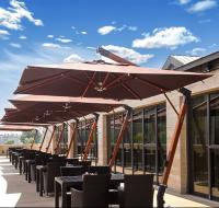 China Outdoor Patio Garden Wood Cantilever Parasol Umbrella 3.5M Accept Customized for sale