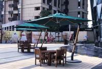 China Outdoor Patio Garden Wood Cantilever Parasol Umbrella 3.5M Accept Customized for sale