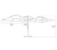 China Customized High End Garden Patio Two Head  Umbrella Outdoor Cantilever Parasol 3x3M for sale