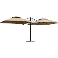 China Customized High End Garden Patio Two Head  Umbrella Outdoor Cantilever Parasol 3x3M for sale
