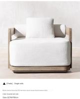 China Solid Teak Wood Garden Sofa Set Outdoor Lounge Bed With High Rebound Sponge Cushion for sale