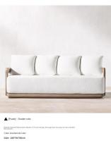 China Solid Teak Wood Garden Sofa Set Outdoor Lounge Bed With High Rebound Sponge Cushion for sale