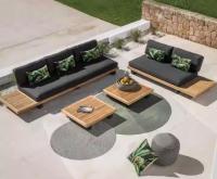 China High End Nordic Garden Rust-proof Teak Sofa Set For Outdoor Villa Resort Furniture for sale