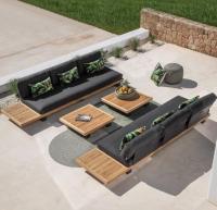 China High End Nordic Garden Rust-proof Teak Sofa Set For Outdoor Villa Resort Furniture for sale