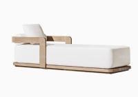 China Outdoor Garden Sun Lounger Teak Wood Modern Style Hotel Pool  Lounge Chair And Bed for sale