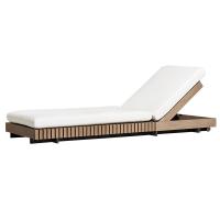 China Customized Luxury Pool Teak Wood Lounge Chair With 5 Gears Backrest Adjustment Lesiure Bed for sale