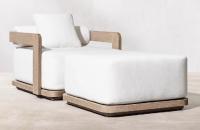 China High End Nordic Garden Teak Sofa Lounge Chairs Set For Outdoor Villa Resort Furniture for sale