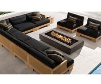 China High Quality Garden Hotel Teak Set Outdoor Hand Woven Rope Teak Sofa And Table Furniture for sale