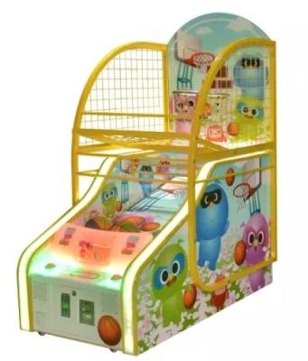 China Happy Kids Automatic Basketball Return Machine , Cartoon Funny Score Ticket Redemption Arcade Basketball Hoop Machine for sale