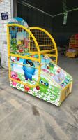 China Happy Kids Automatic Basketball Return Machine , Cartoon Funny Score Ticket Redemption Arcade Basketball Hoop Machine for sale