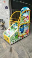 China Happy Kids Automatic Basketball Return Machine , Cartoon Funny Score Ticket Redemption Arcade Basketball Hoop Machine for sale