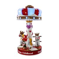 China 3 Players Carousel Kids Arcade Machine Happy Childhood Mini Carousel Horse for sale