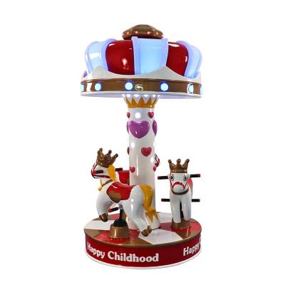 China 3 Players Carousel Kids Arcade Machine Happy Childhood Mini Carousel Horse for sale