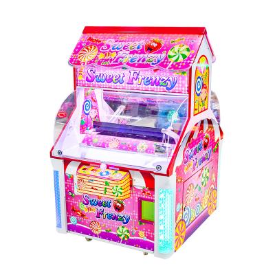 China Sweet Frenzy Candy Gift Vending Machine For Children 2 Player Coin Pusher Type for sale