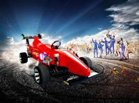 China Remote Control Amusement Park Kiddie Ride Machines F1 Racing Car Red Color for sale