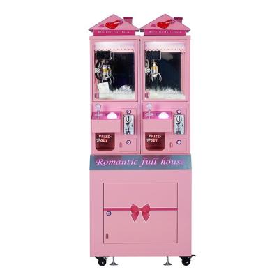 China Pink Toy Crane Machine , Romantic Full House Luxury Boutique Mini Toy Catching Machine for sale