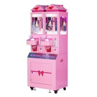 China Pink Toy Crane Machine , Romantic Full House Luxury Boutique Mini Toy Catching Machine for sale