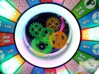 China Lucky Gear Lottery Ticket Kids Arcade Coin Game Machine Fiberglass Material for sale