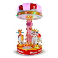 China 3 People Amusement Kids Ride Indoor Outdoor Playground Merry - Go - Round  Small Carousel for sale
