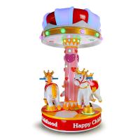 China 3 People Amusement Kids Ride Indoor Outdoor Playground Merry - Go - Round  Small Carousel for sale