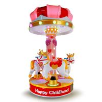 China 3 People Amusement Kids Ride Indoor Outdoor Playground Merry - Go - Round  Small Carousel for sale